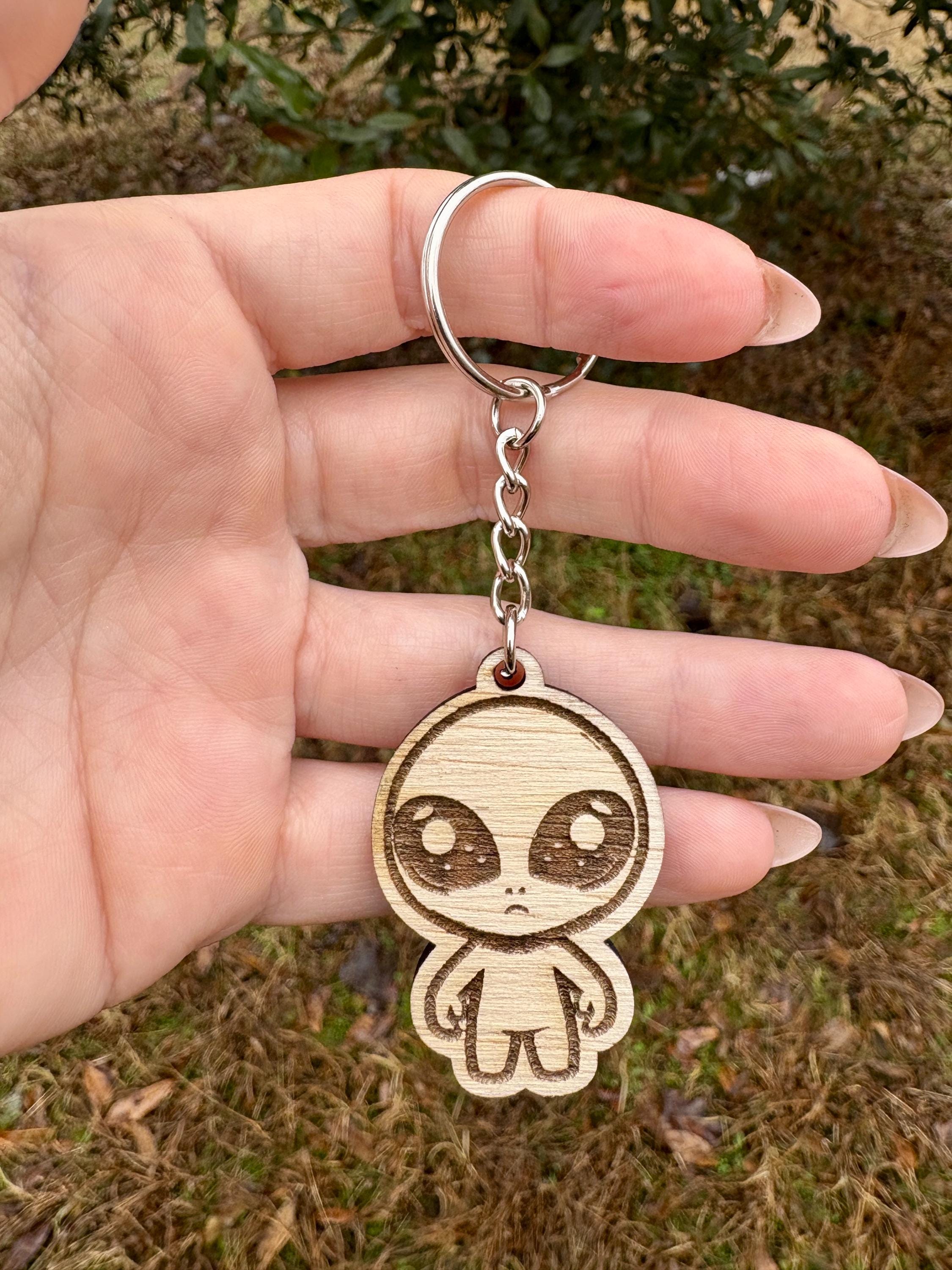 Alien| UFO| Laser Engraved, Wood Keychain - Etsy
