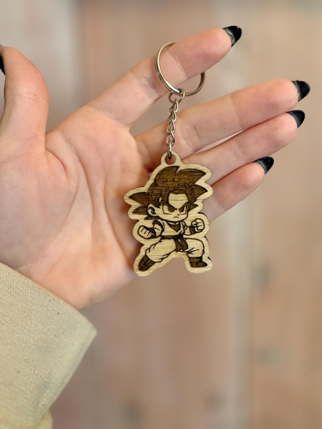 Goku Laser Engraved, Wood Keychain - Etsy