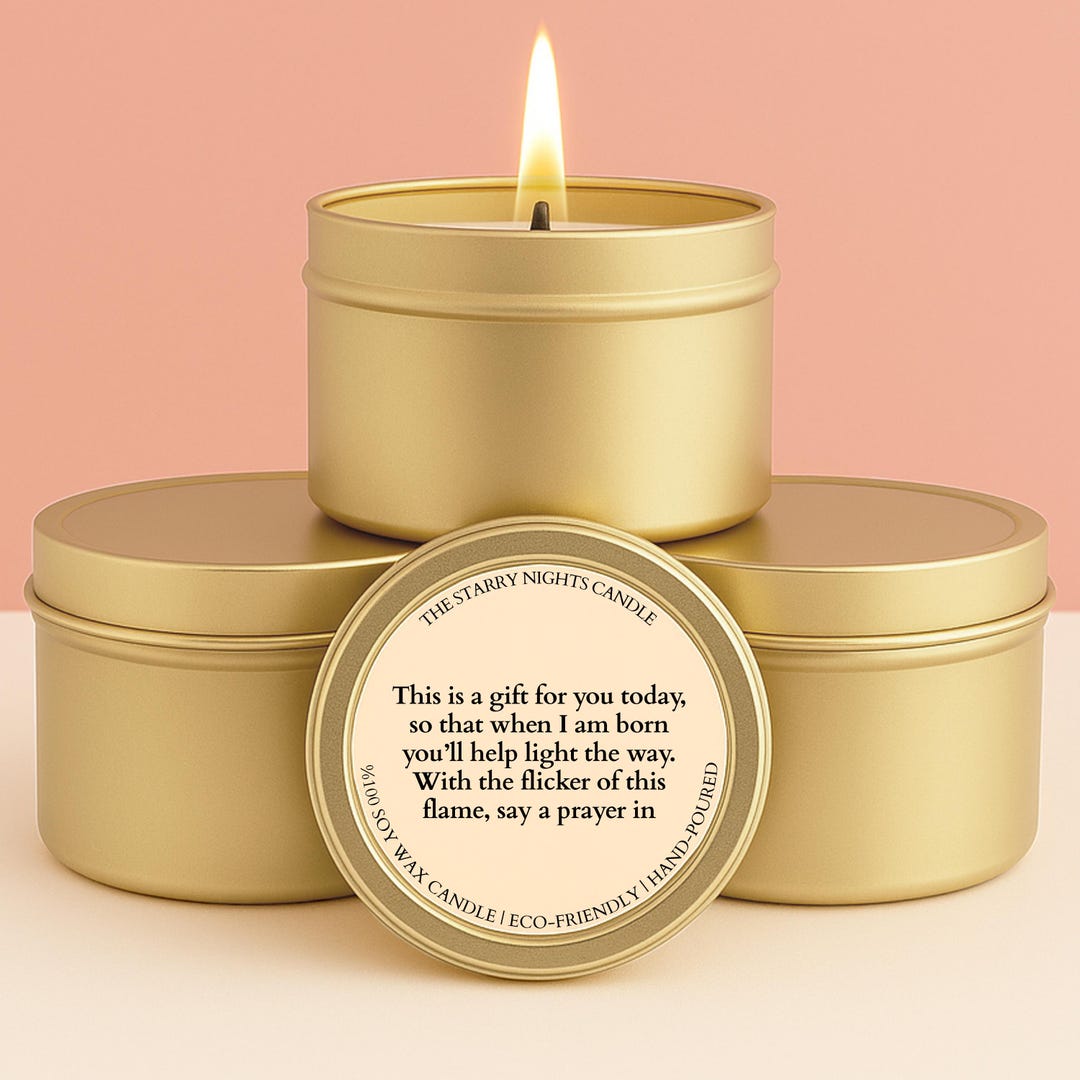 Baby Shower Prayer Candle, Baby Blessing Favor, Religious Shower Gift ...