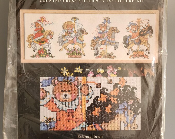 Vintage Design Works Cross Stitch Kit | "four Seasons Carousel" | Craft ...