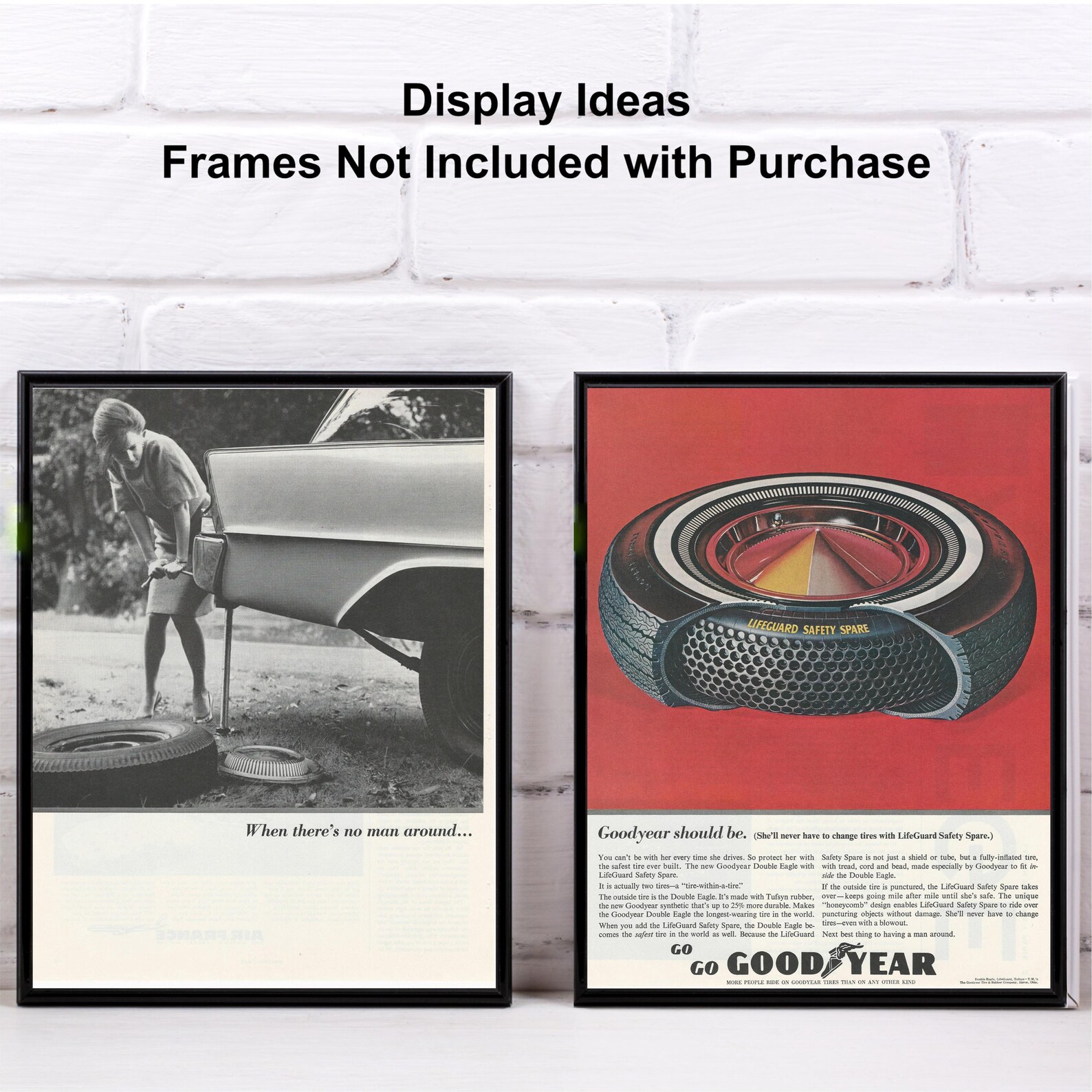 Large Vintage Tire Ads | 1950s - 1960s| Good Year | Seiberling | B.F ...