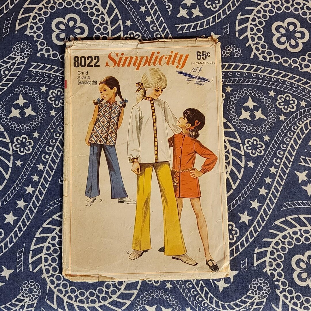 1960s Simplicity 8022 Pattern | Size 4 | Child | Vintage Sewing Pattern ...