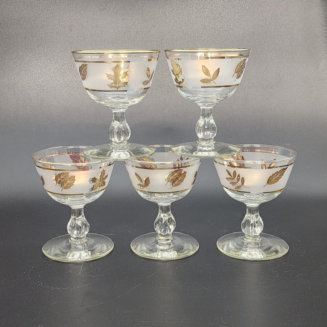 Golden Foliage Frosted Glasses | Libbey | Champagne/tall Sherbert ...