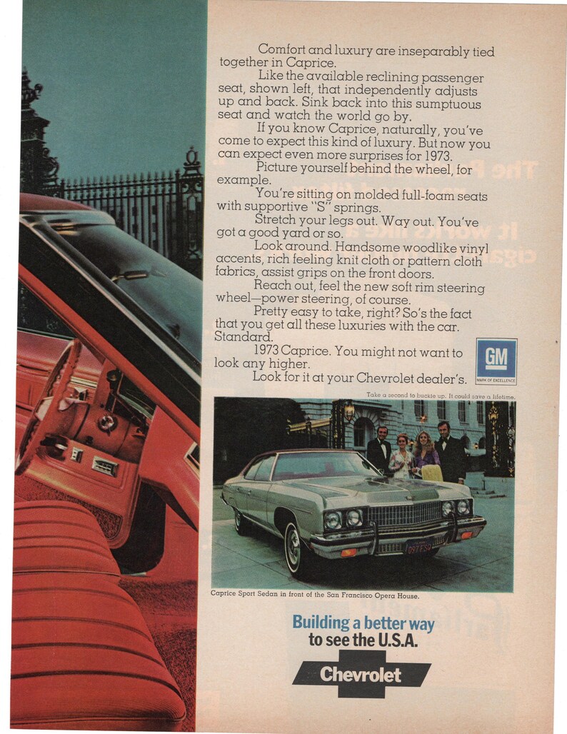 1970s Caprice 2 Page Advertisement | Classic Car | Retro Poster | Wall ...