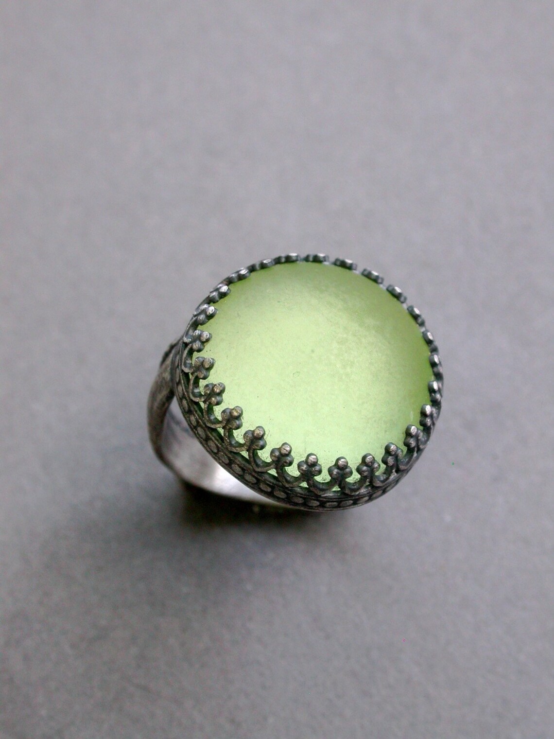 Limon Filigree Ring Icy Pale Lime Ring Metalwork Art Jewelry - Etsy