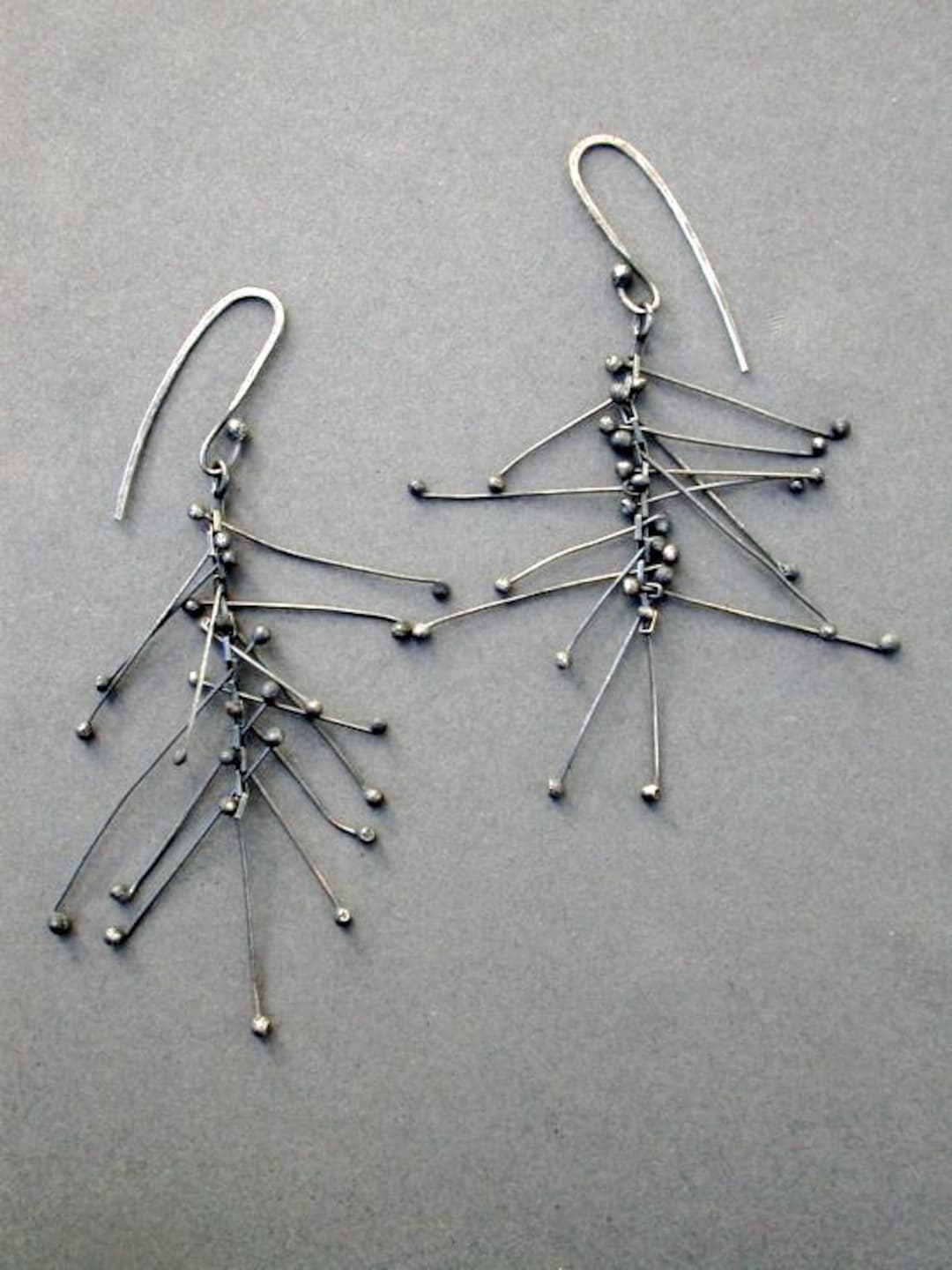 Dangle Earrings Kinetic Mobile Wearable Oxidized Sterling Jewelry ...
