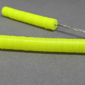 Neon Yellow Earrings Stacked Column Linear Pendulum Vintage Sequin ...