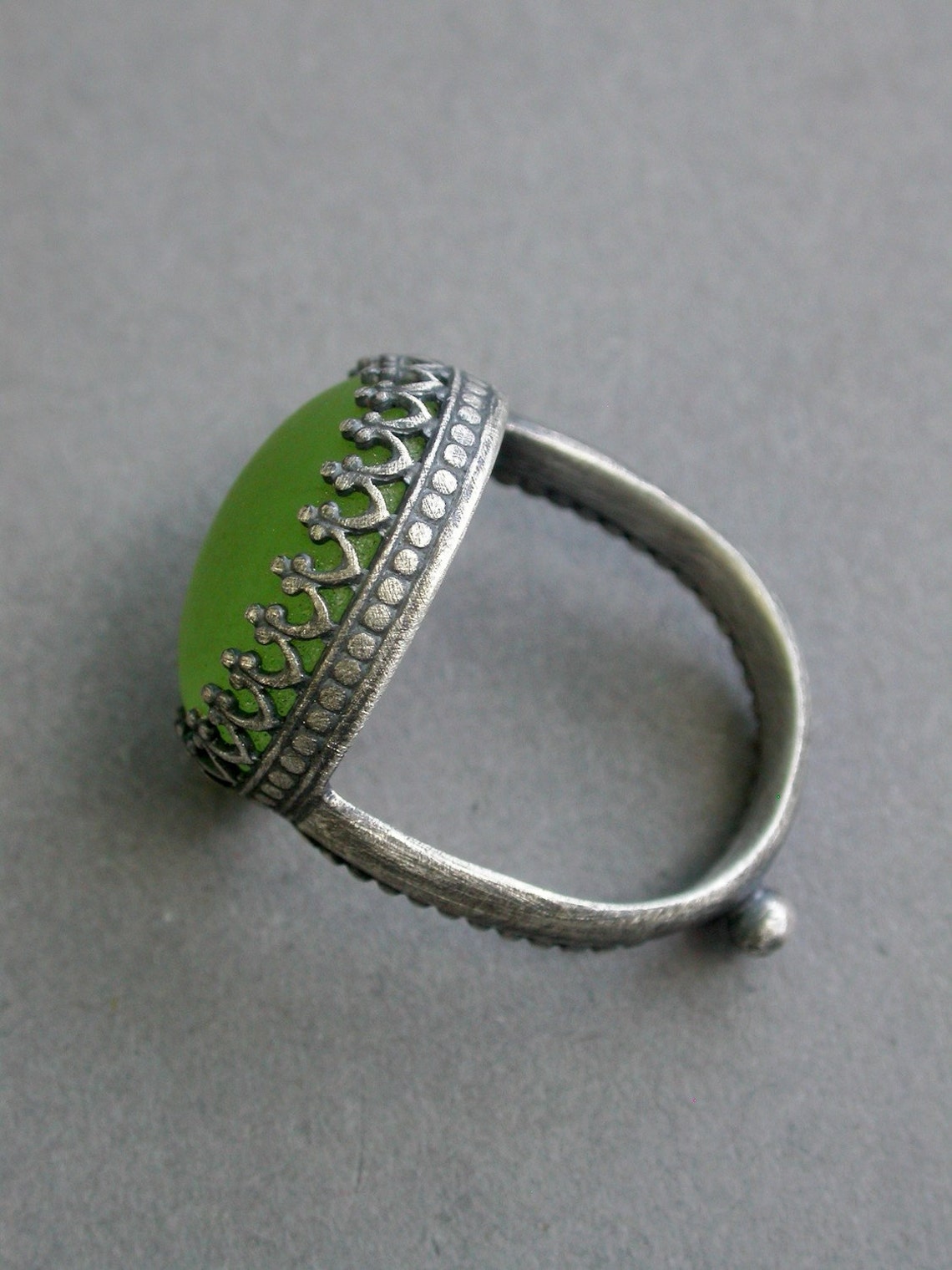 Limon Filigree Ring Icy Pale Lime Ring Metalwork Art Jewelry Everyday ...