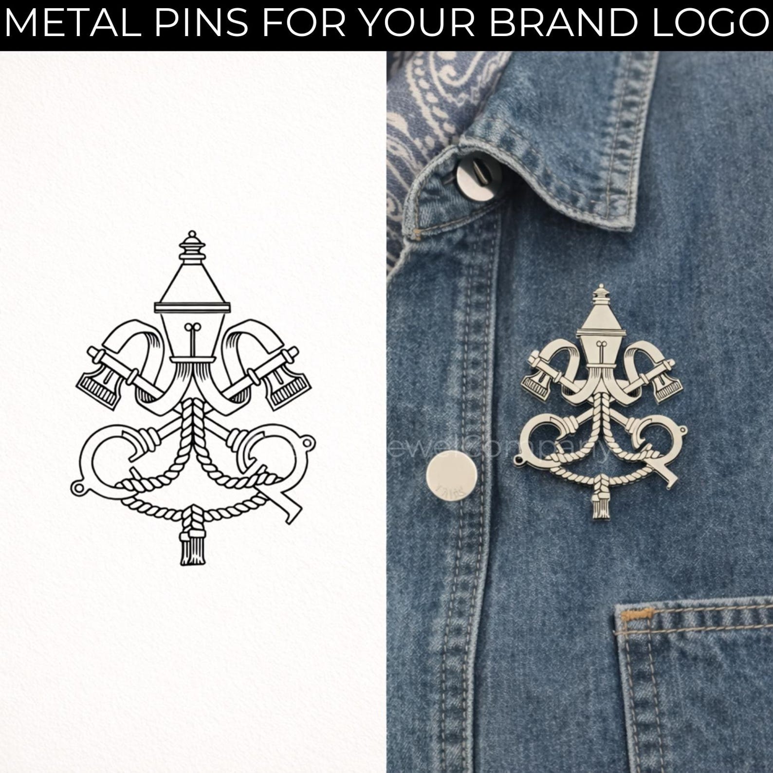 Personalized Logo Brooch, Custom Logo Stainless Steel Brooch, Custom ...