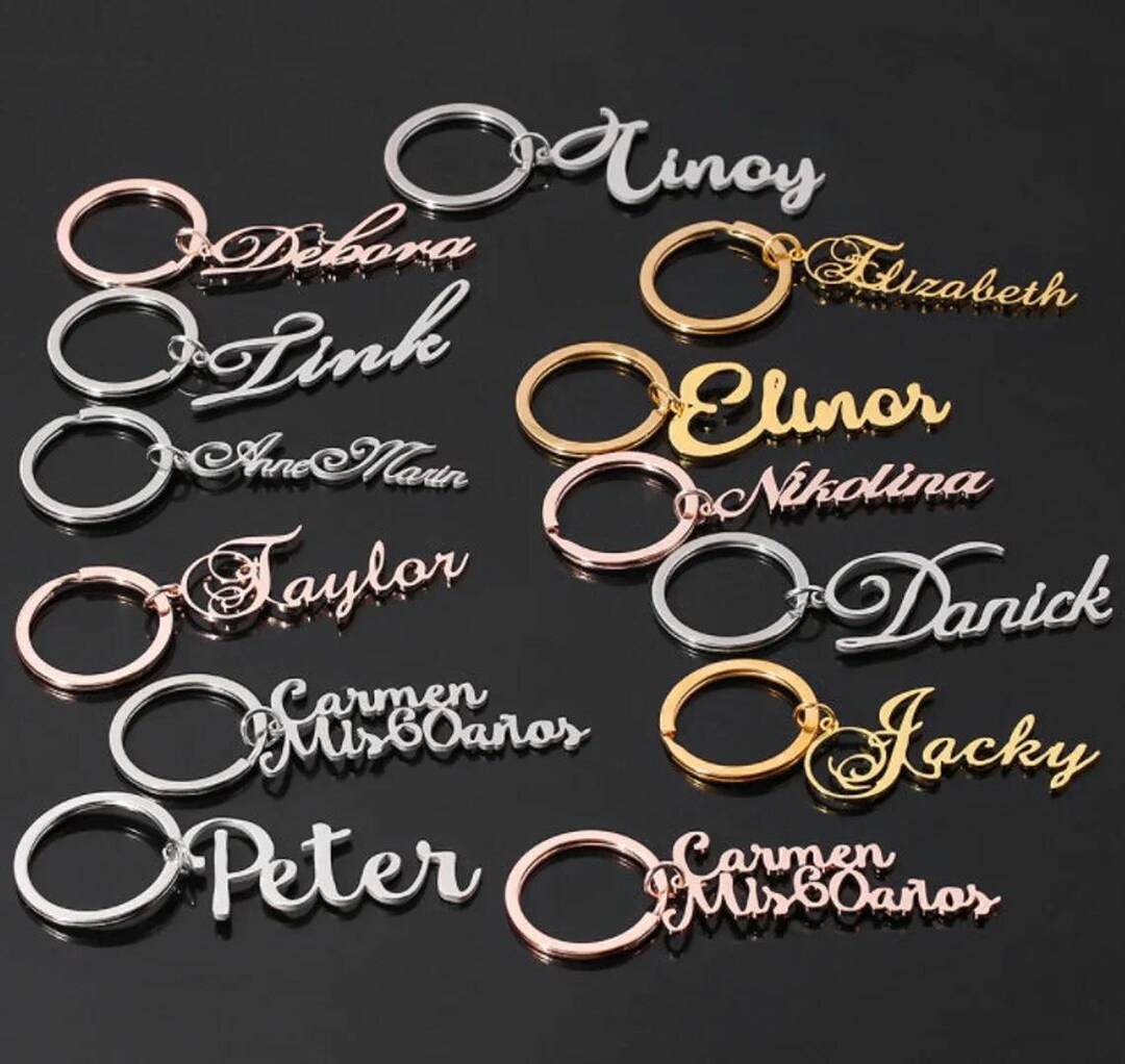 Bulk Custom Keychain Name Logo | Personalized Name Keyring Business ...
