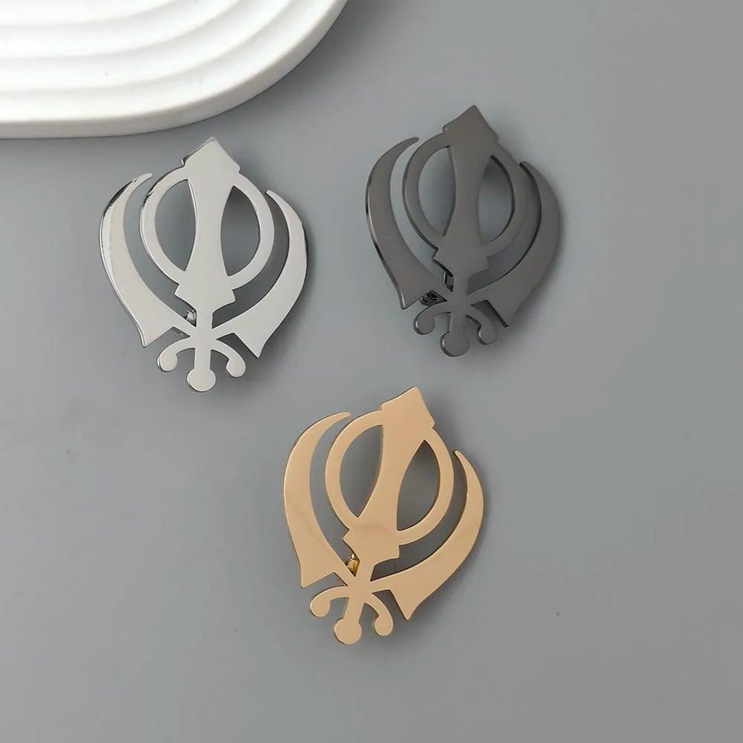 Khanda Sikh Symbol Lapel Pin | Gift for Sikh Friends | Long Sword ...