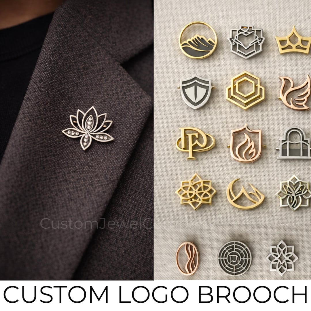 Personalized Logo Brooch, Custom Logo Stainless Steel Brooch, Custom ...