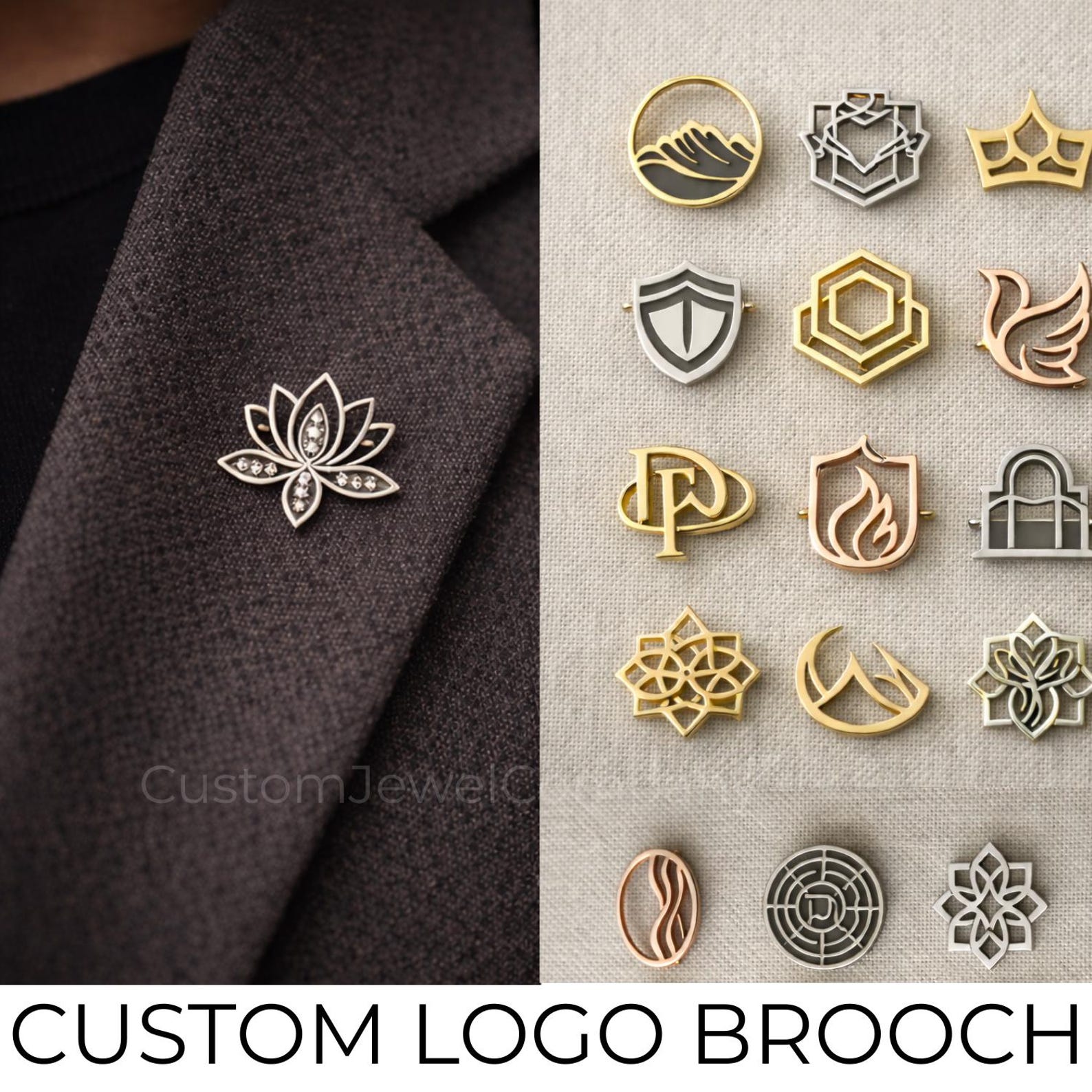 Personalized Logo Brooch, Custom Logo Stainless Steel Brooch, Custom ...