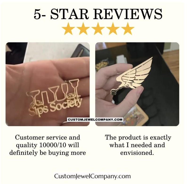 Custom Artist Logo Brooch | Small Brand Name Pin, Your Logo Brooch for ...