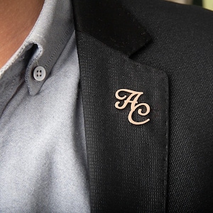 Custom Name Initials Brooch Pin for Men Women | Personalized Initials ...