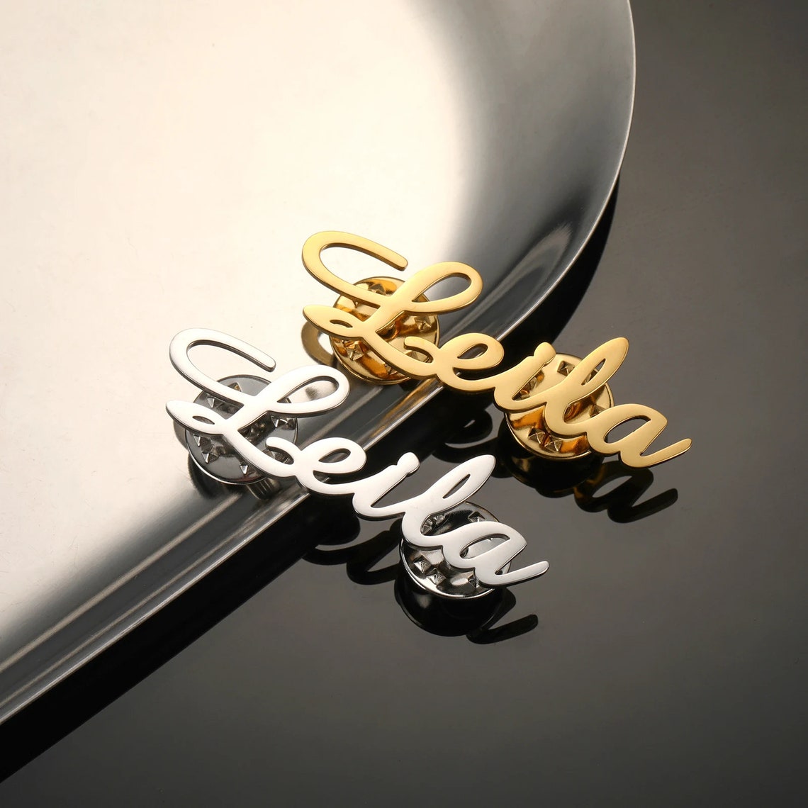 Personalized Name Brooch Pin | Stainless Steel Nameplate Jewelry - Etsy