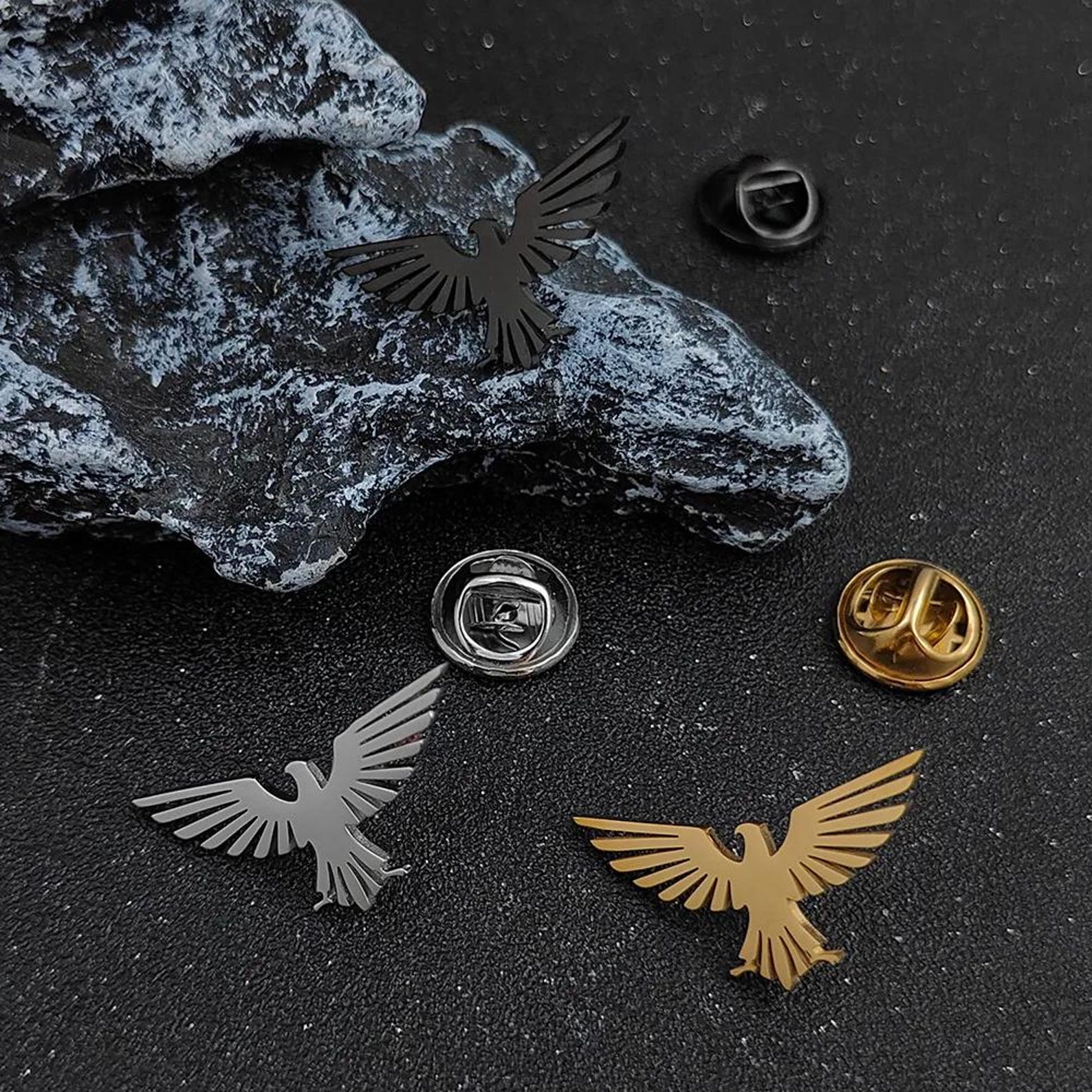 Eagle Brooch Pin for Men Women | Eagle Shape Brooch Pin Gold Silver Pin ...
