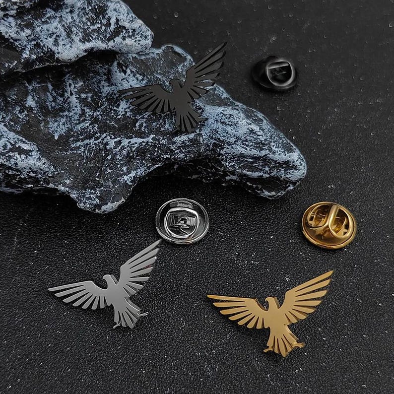 Eagle Brooch Pin for Men Women | Eagle Shape Brooch Pin Gold Silver Pin ...