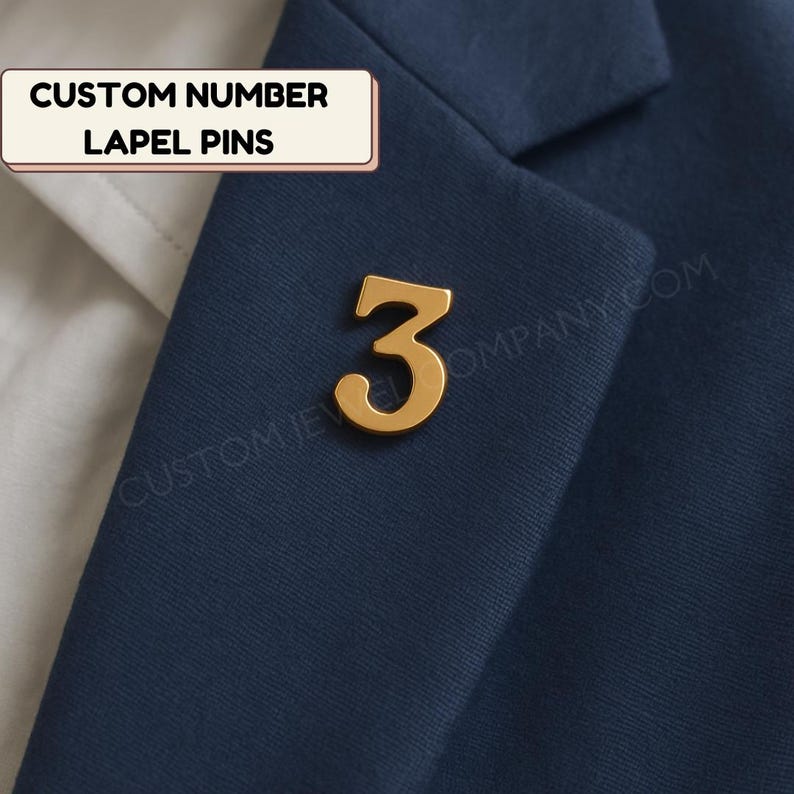 Custom Number Pin, Custom Hat Pin, Custom Brooch Pin, Personalized ...