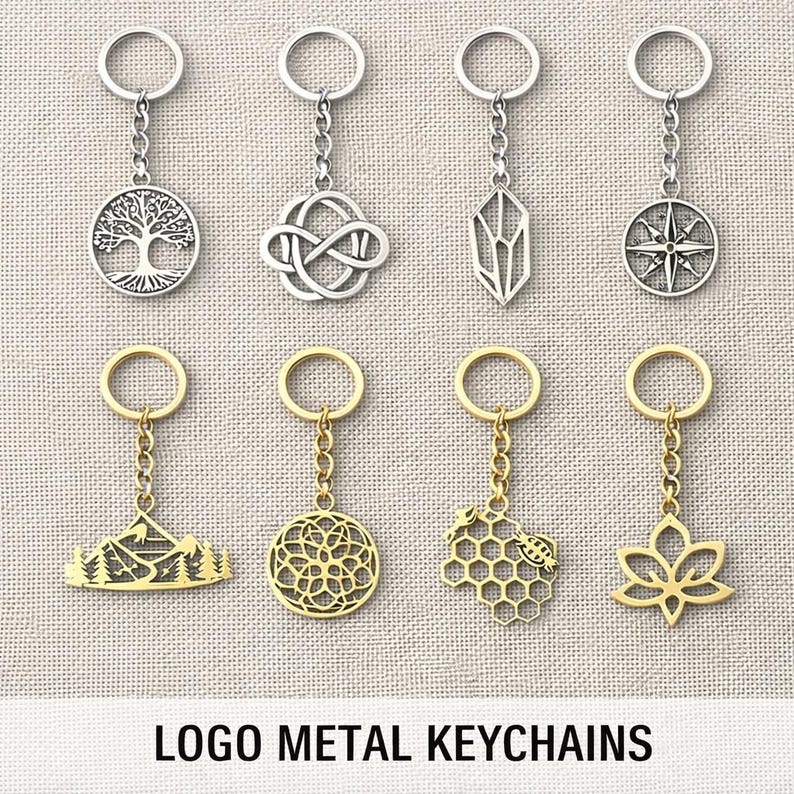 Custom Logo Keychains for Brand Logo, Personalized Key Chain Ring ...
