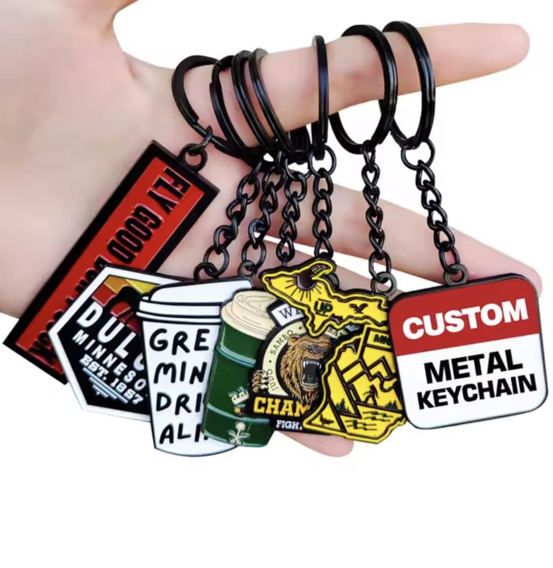 Custom Color Keychain Logo | Personalized Enamel Keychains Business ...