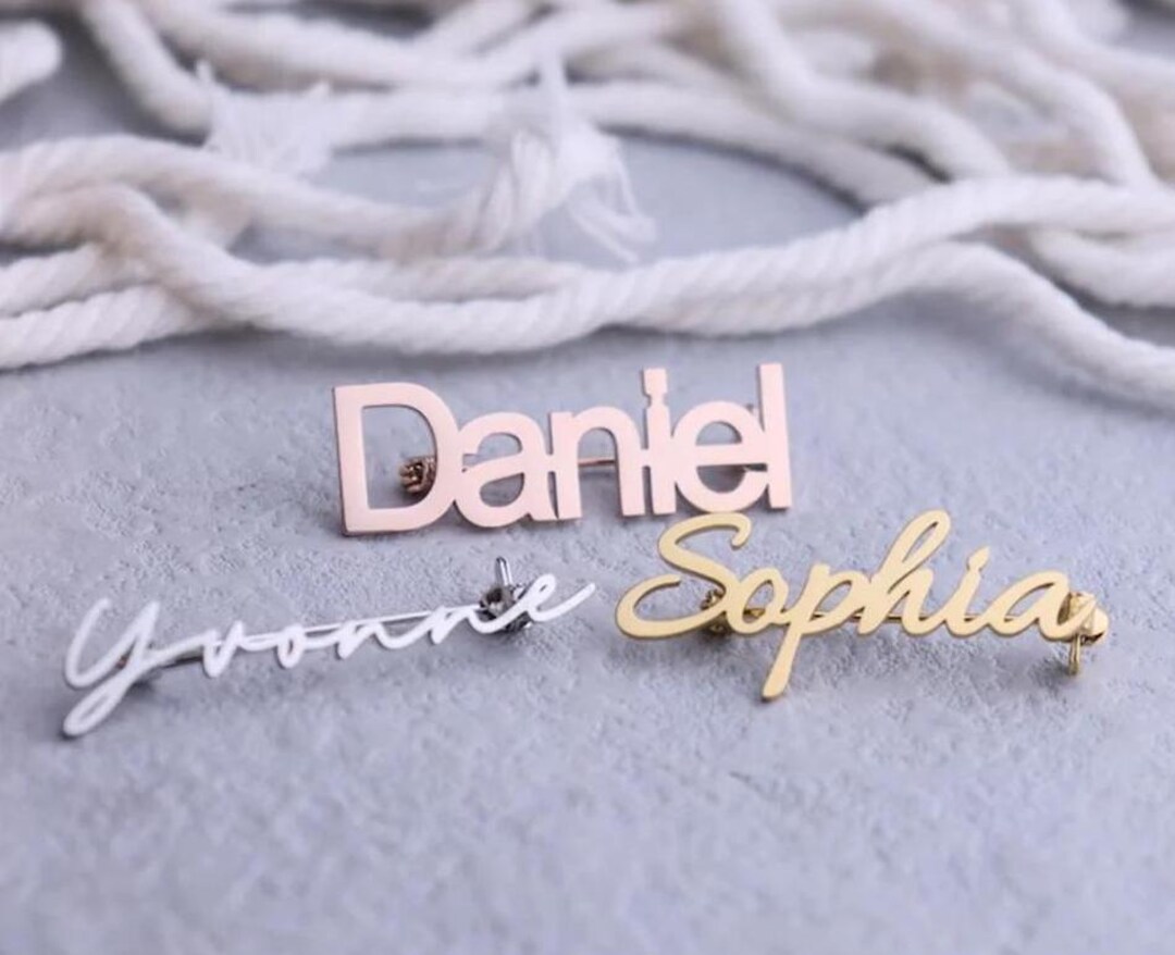 Personalized Brooch Name for Men Women | Custom Name Pins, Personalized ...