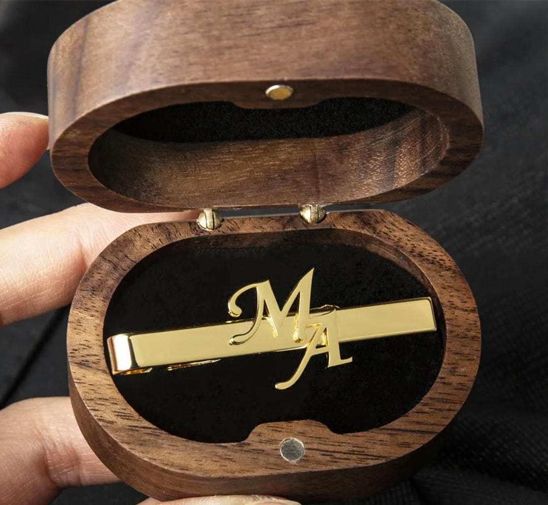 Custom Tie Pins Wooden Box | Tie Clips for Men | Tie Clip Box | Tip ...