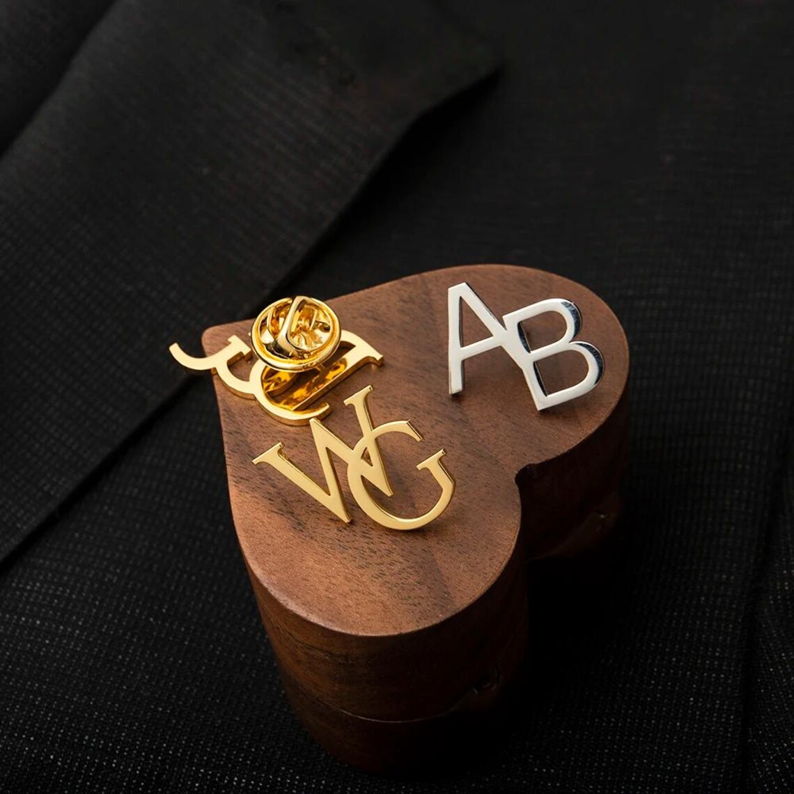 Custom Name Initials Brooch Pin for Men Women | Personalized Initials ...