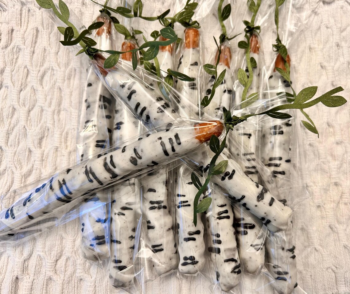 Cookies 'N Cream "birch Tree" Inspired Pretzel Rods (2 Dozen) - Etsy