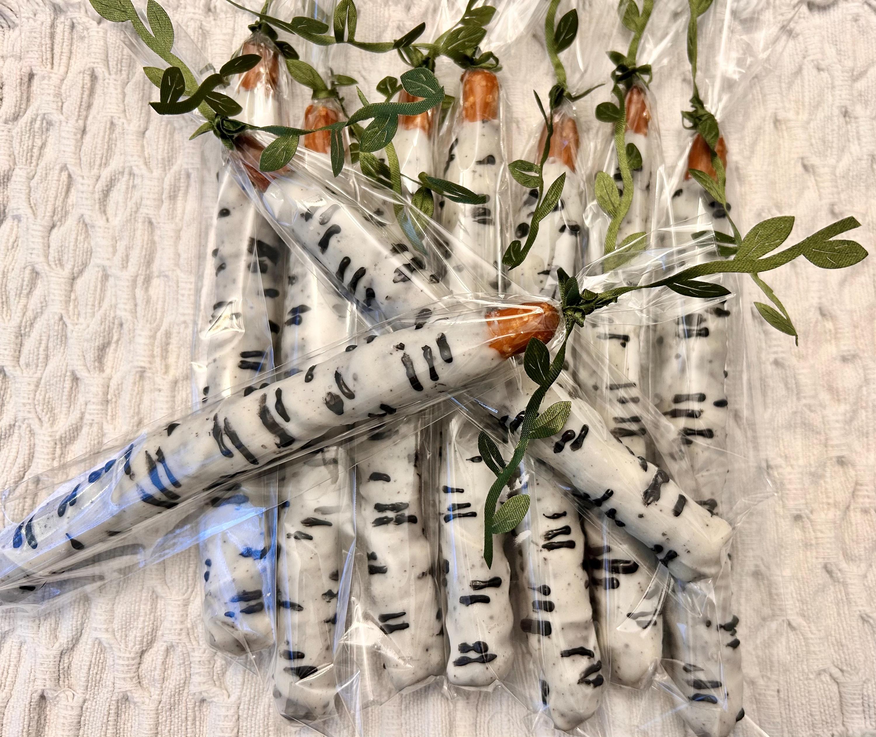 Cookies 'N Cream "birch Tree" Inspired Pretzel Rods (2 Dozen) - Etsy
