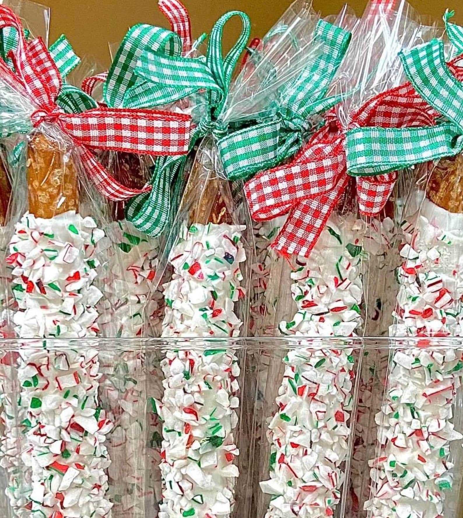 Peppermint White Chocolate Coated Pretzel Rods With Peppermint ...