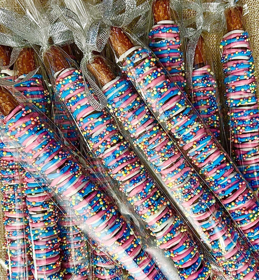Party Chocolate Pretzel Rods (set of 12) - Etsy