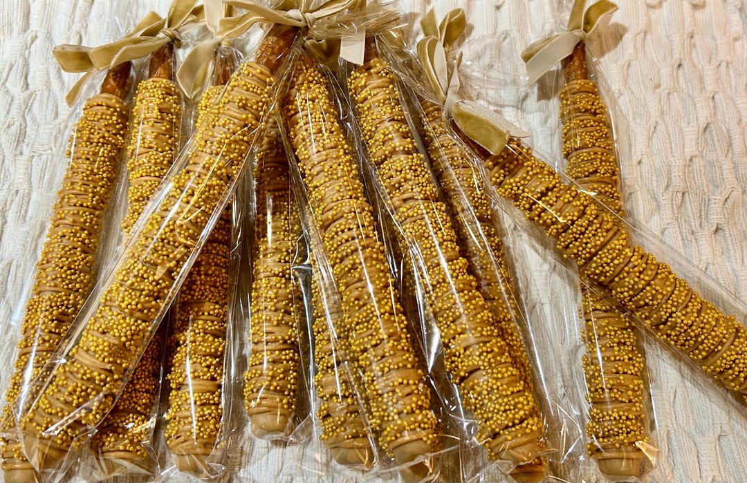 Golden Peanut Butter Coated Pretzel Rods (set of 12) - Etsy