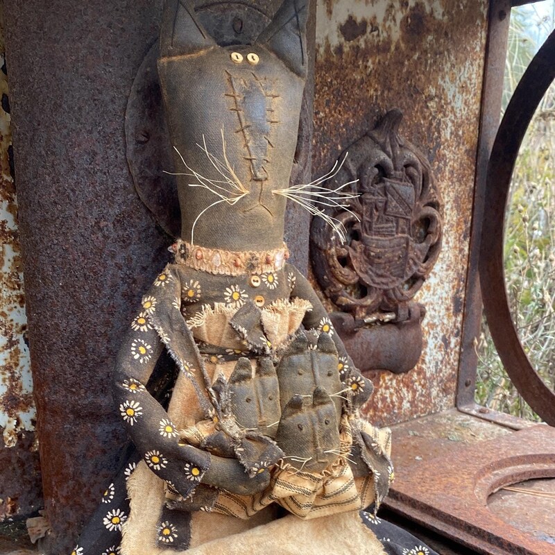 Primitive Cat - Etsy