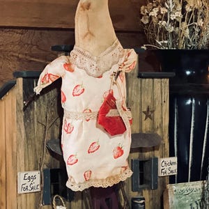 Primitive Handcrafted Muslin Bunny Rabbit With Pocketbook and Willow ...