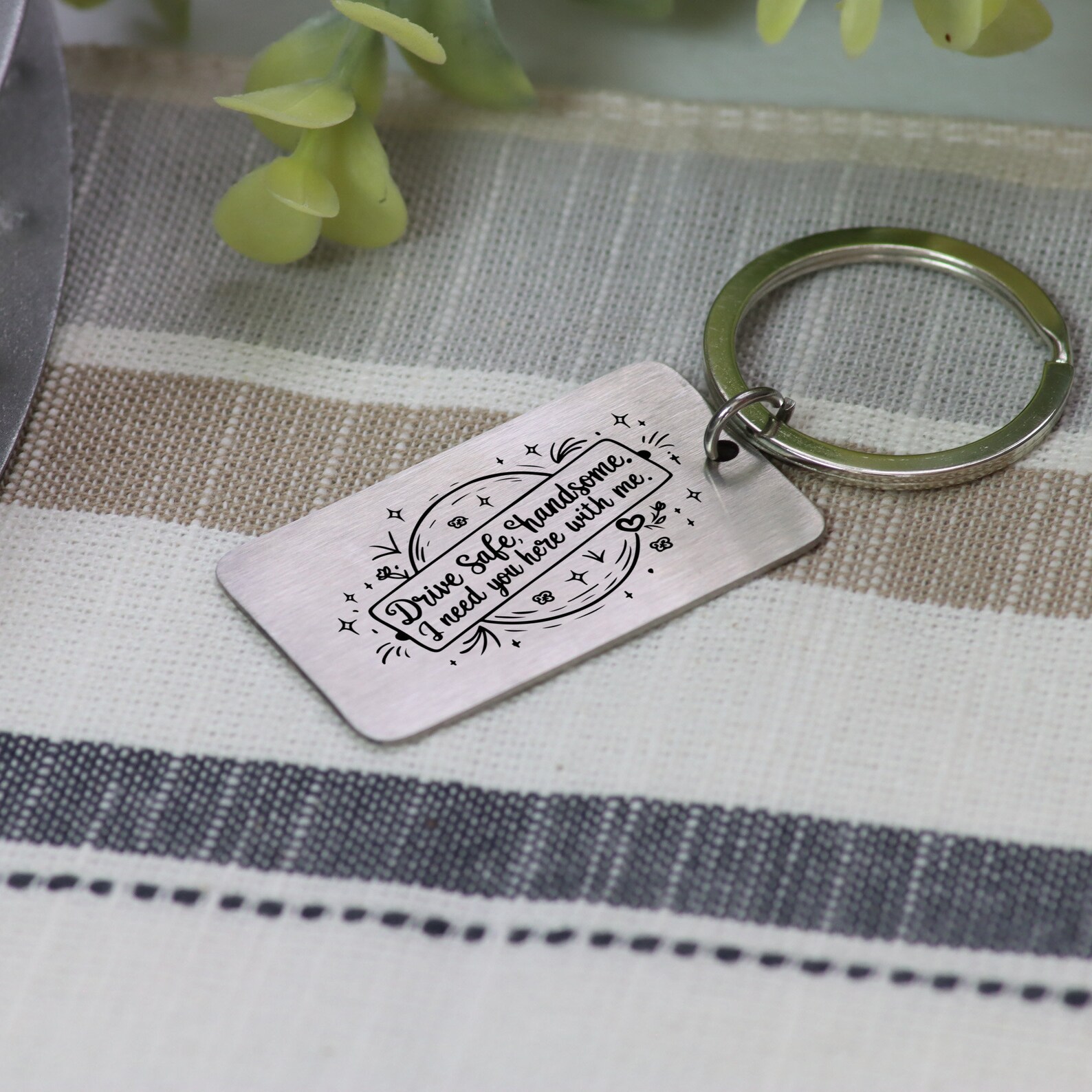 Drive Safe Handsome, Metal Keychain, Just Because Gift, Couple Keychain ...