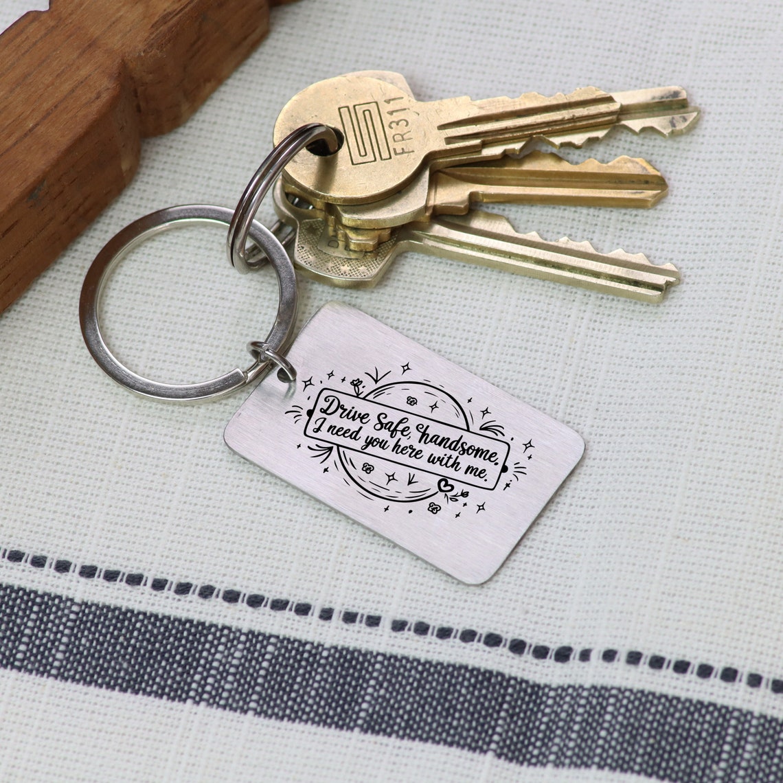 Drive Safe Handsome, Metal Keychain, Just Because Gift, Couple Keychain ...