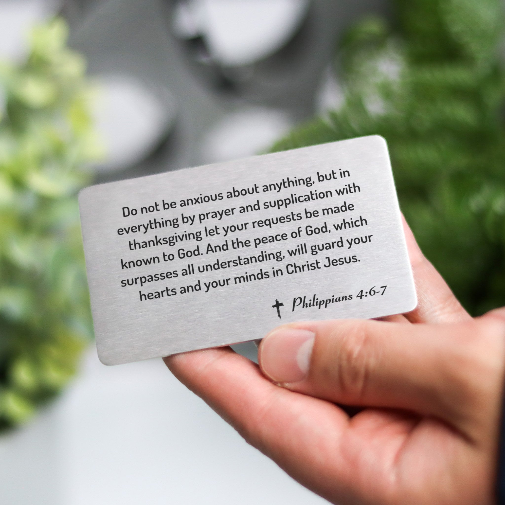 Customizable Bible Verse Card, Stainless Steel Metal Wallet Card Gift ...