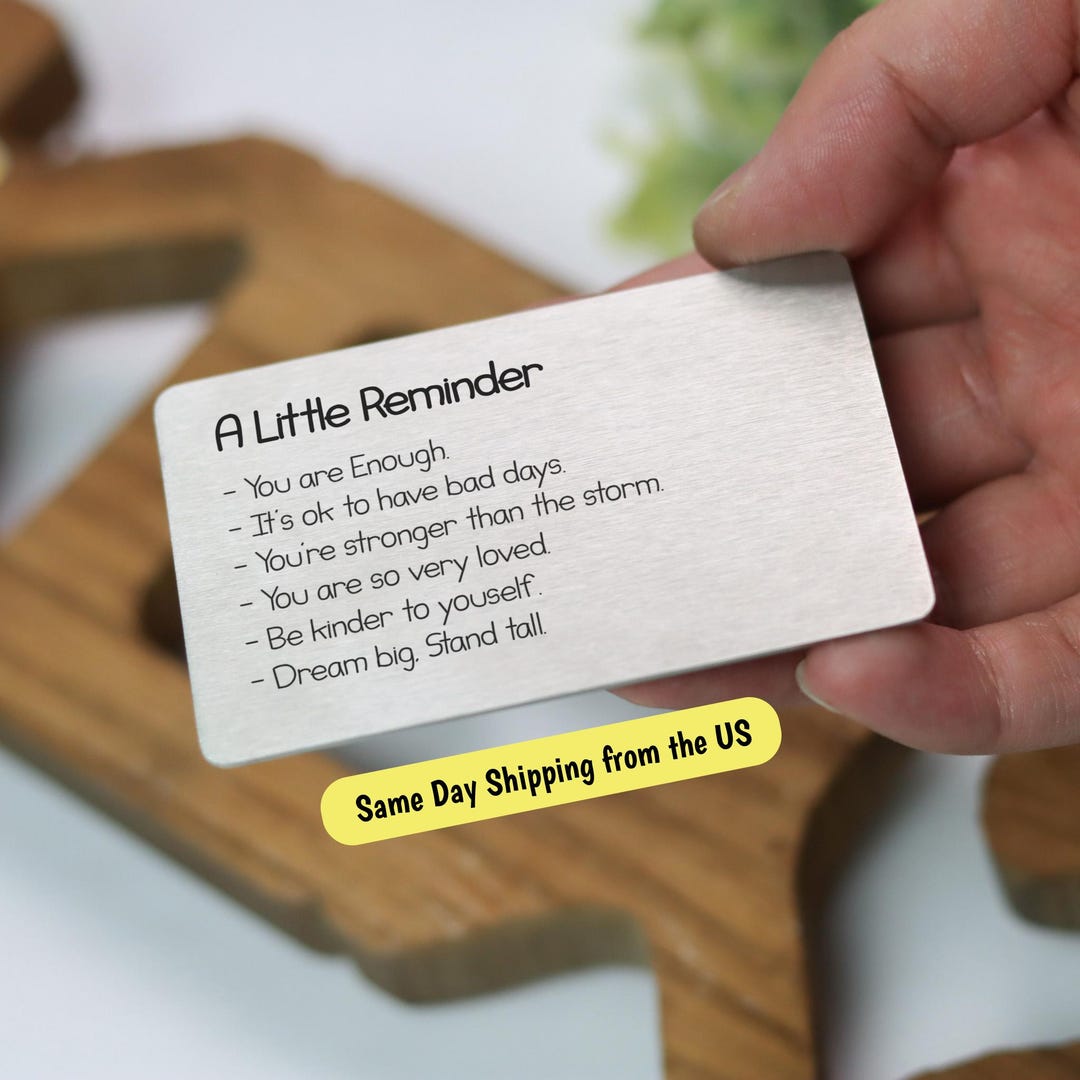 A Little Reminder You Are Enough, Stainless Steel Metal Wallet Card ...