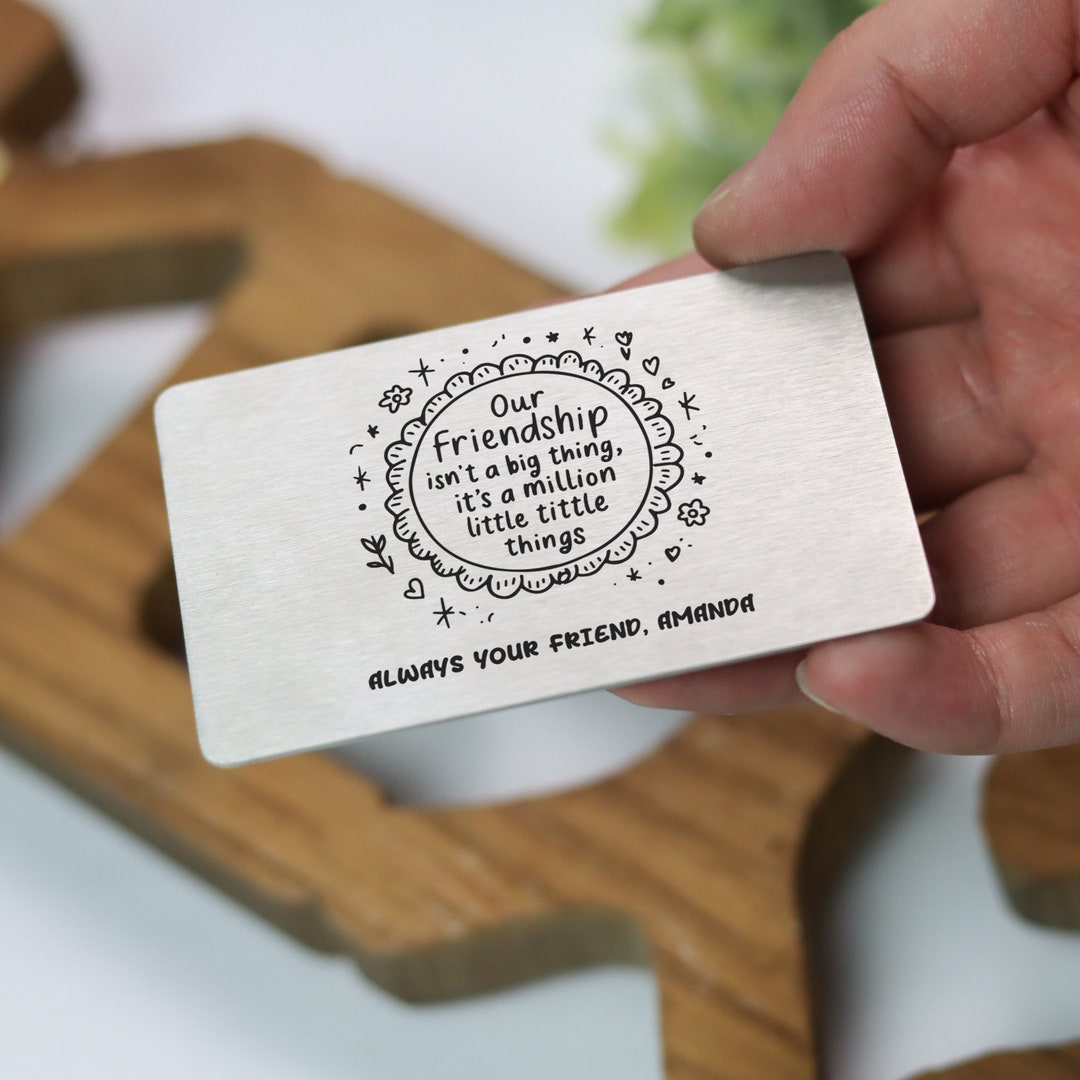 Our Friendship, Metal Wallet Card, Personalized Gifts, Best Friend Gift ...