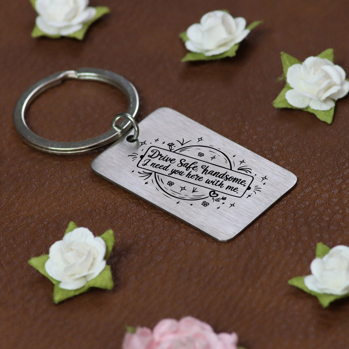 Drive Safe Handsome, Metal Keychain, Just Because Gift, Couple Keychain ...