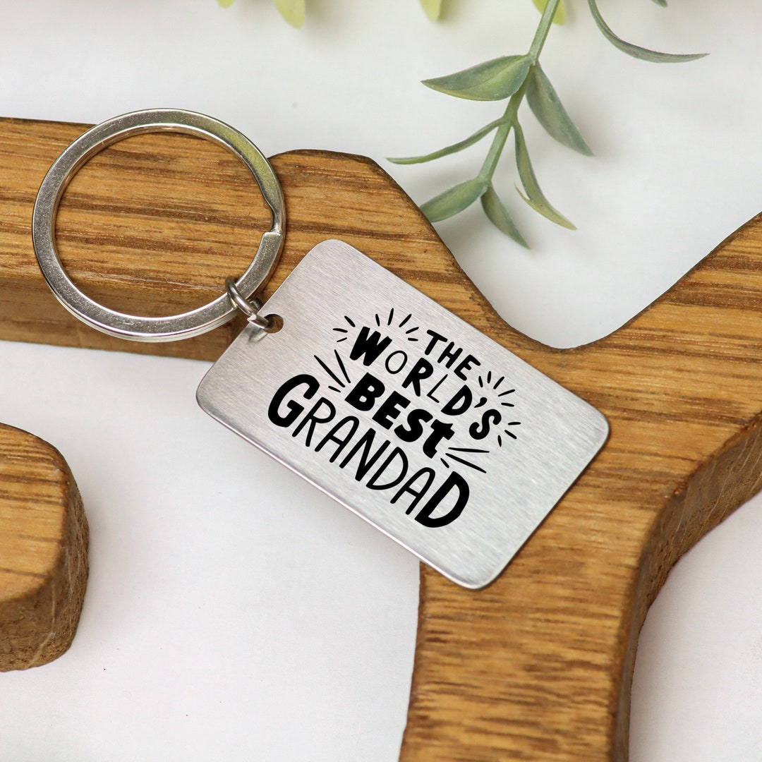 The Worlds Best Grandad, Metal Keychain, Personalized Gifts, Custom ...