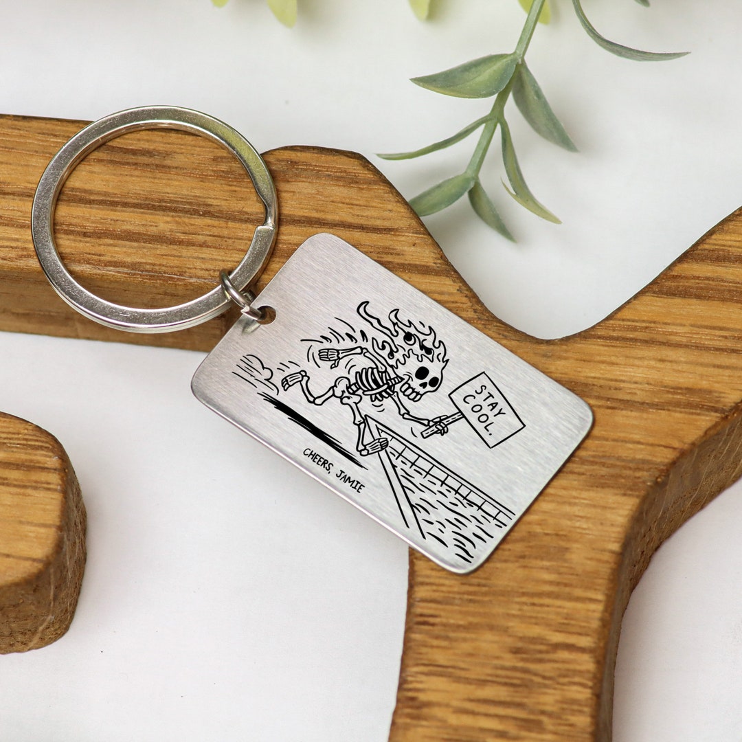 Stay Cool, Metal Keychain, Gift for Him, Gamer Gift, Birthday Gift ...