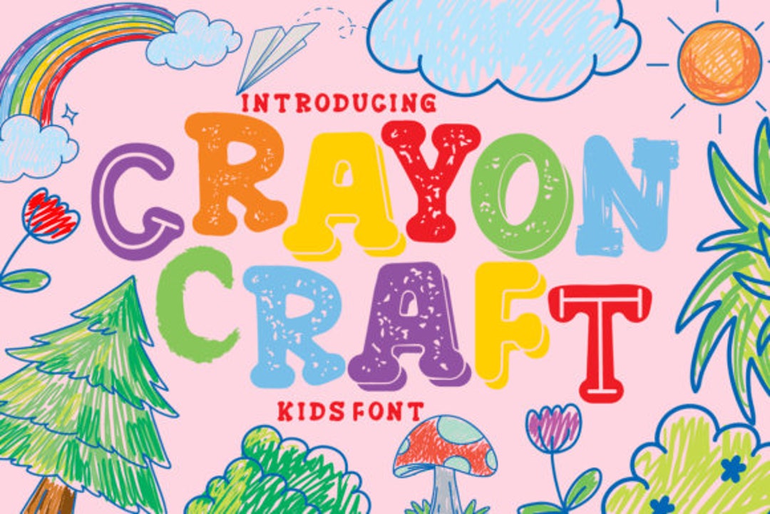 Pencil Craft Font, Kids Font, Display Font, Playful Font, Logo Font ...