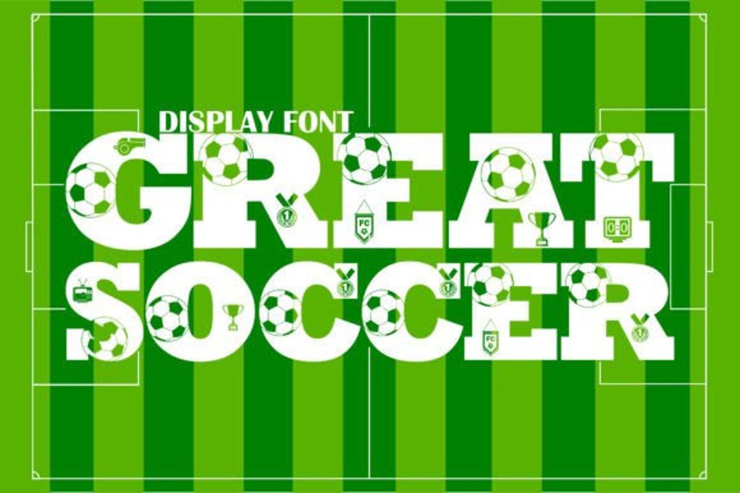 Great Soccer Font, Football, Stadium, Coach, Match, Ball, Team, Goal ...