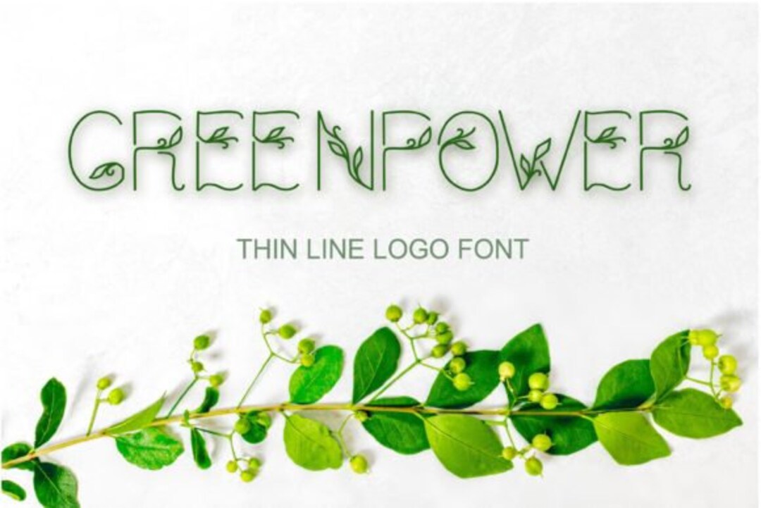 Greenpower Font, Organic Font, Green Font, Eco Font, Decorative Font ...