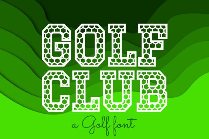 Golf Club Font, Decorative Font, Craft Font, Display Font, Silhouette ...