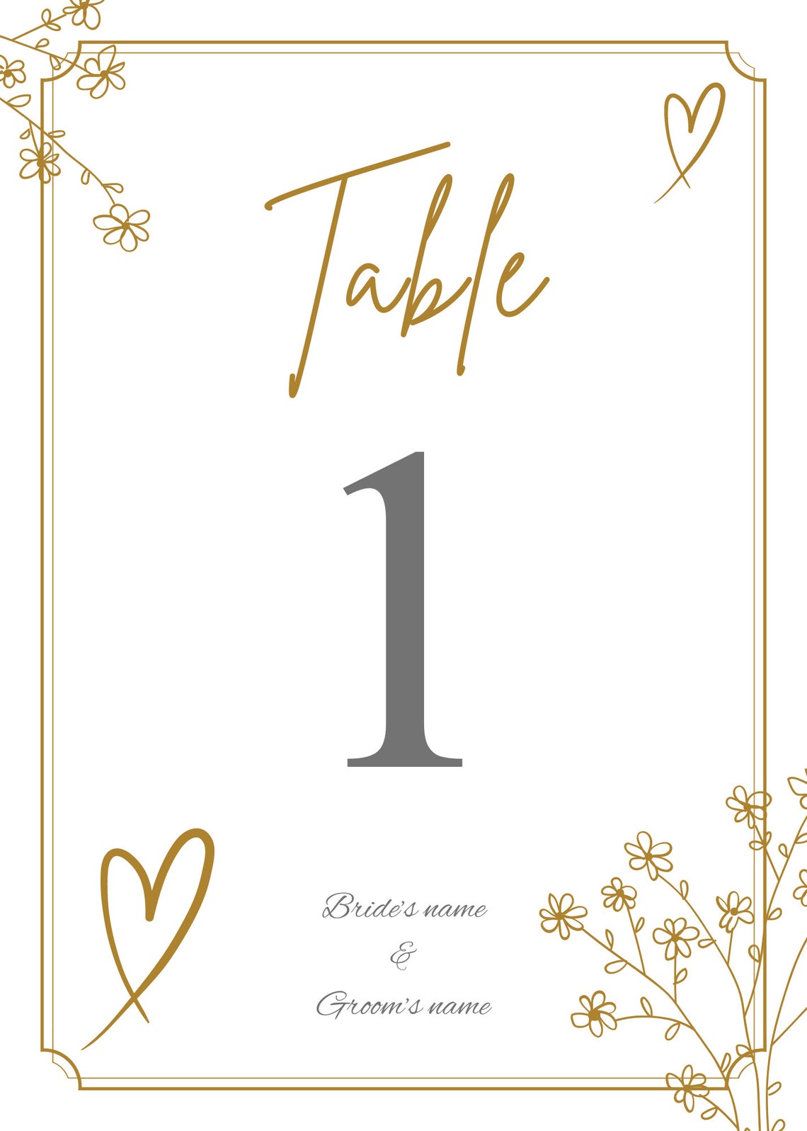 Editable Number Table Template-5x7 - Etsy