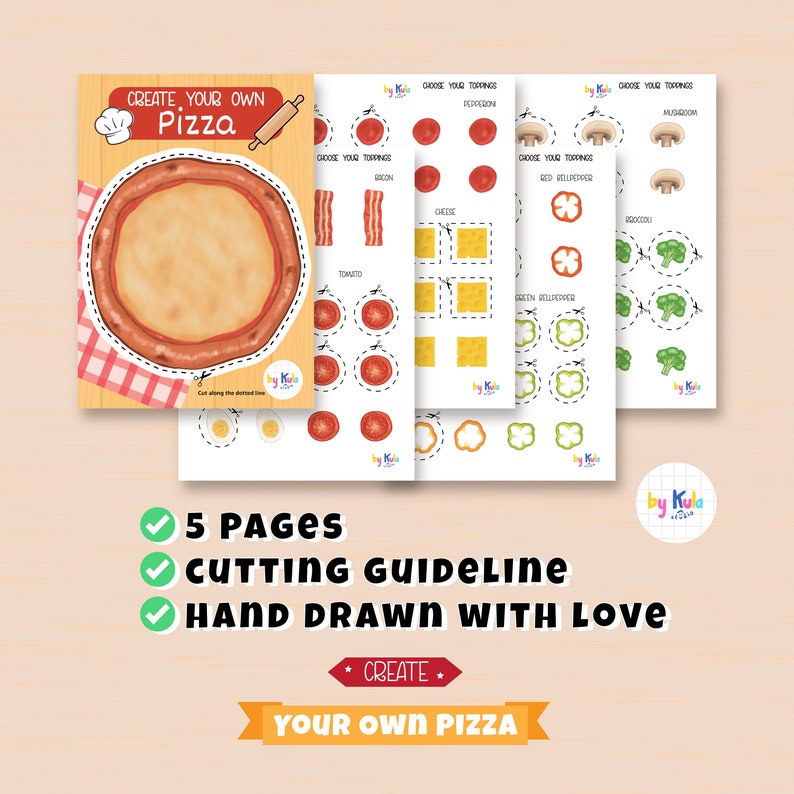 Printable Busy Book Activity: Make A Pizza, Pretend Play, Toddler ...