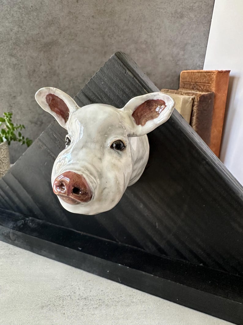Ceramic Pig Head Sculpture, Handmade Sculpture, Ceramic Wall Art - Etsy